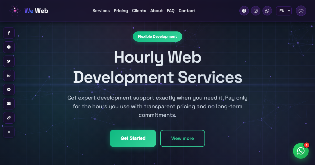 Servicios de Desarrollo Web por Hora | Soporte Flexible de Desarrolladores | WeWeb